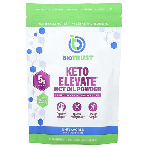 Keto Elevate Mct Oil Powder Biotrust 180g Unflavored