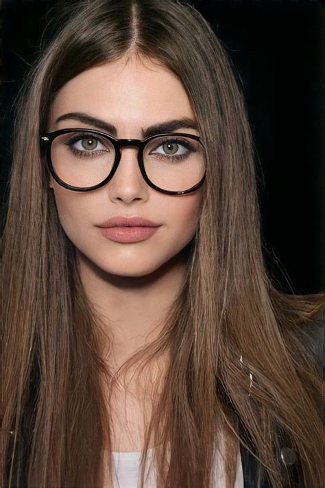 Dark Brown Hair With Greenbrown Eyes Brunette Glasses Bangs And Glasses Brown Hair Bangs