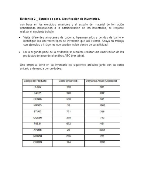 Clasificación De Inventarios Mediante El Análisis Abc Y Tipos De