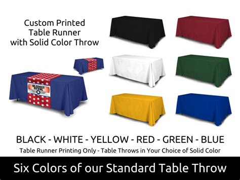 Printed Fabric Table Runner And Solid Color Throw Combo