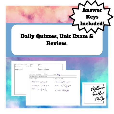 Ap Calculus Ab Unit 2 Assessments By Million Dollar Math Tpt