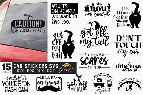 Car Stickers SVG Bundle Funny Car Bundle Graphic By Regulrcrative