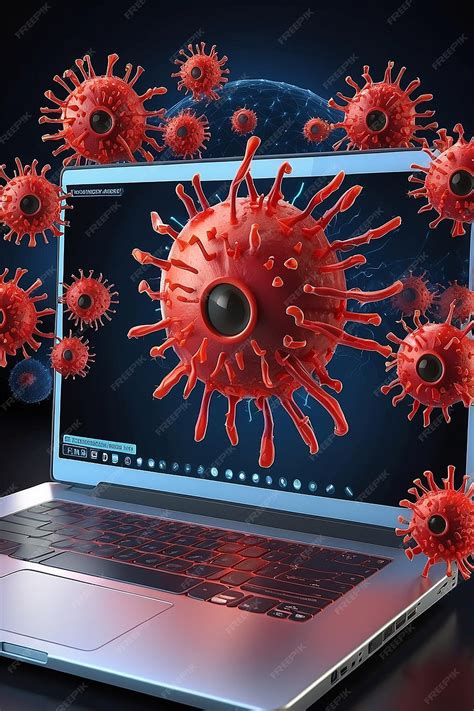 Premium Photo 3d Computer Virus Detection Icons System Error Warning