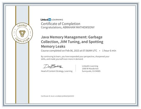 Just finished the course “Java Memory Management: Garbage Collection, JVM Tuning, and Spotting ...
