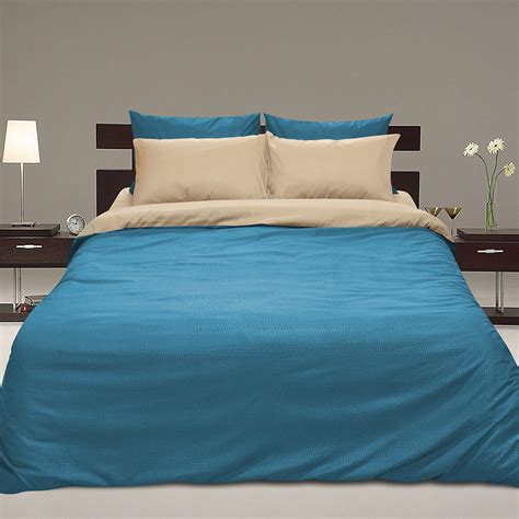 Lino Home Παπλωματοθήκη Υπέρδιπλη x Embossed Μπλε Μπεζ Skroutz gr