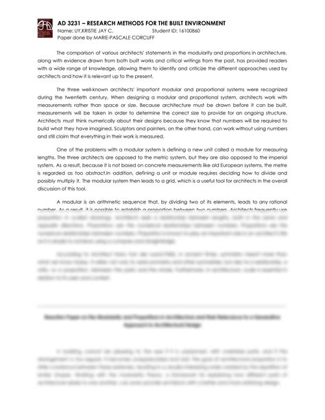 Solution A Summary On The Modularity And Proportions In Architecture