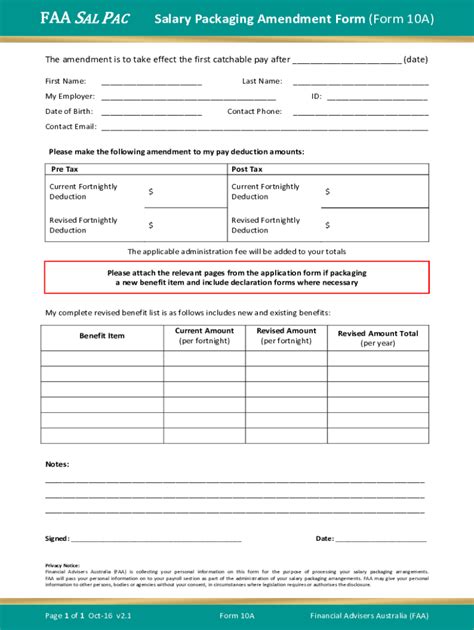 Fillable Online Form 10a Amendment Form Fn V21 Fax Email Print