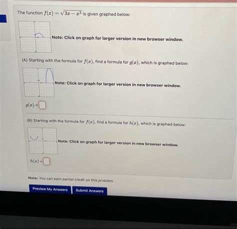 solved the function f x √3x x² is given graphed below