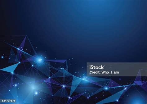 Abstract Futuristic Polygons And Lines Technology Concept Background Stock Illustration