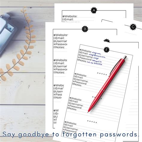 Printable Password Tracker And Keeper Instant Download Password Organizer And Log To Print Home