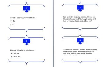 System Of Linear Equations Task Cards And Review Activity Unique