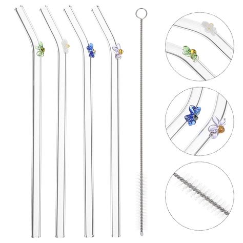 4 Cute Glass Butterfly Straws Kawaii Addict
