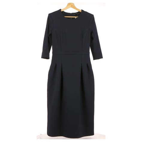 Maje Robe Polyester Bleu Marine Ref 149571 Joli Closet