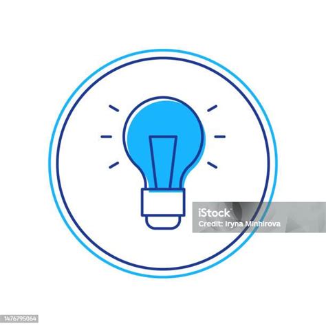 흰색 배경에 격리 된 아이디어 아이콘의 개념으로 채워진 윤곽 전구 에너지와 아이디어 기호 영감 개념 벡터 0명에 대한 스톡 벡터 아트 및 기타 이미지 Istock