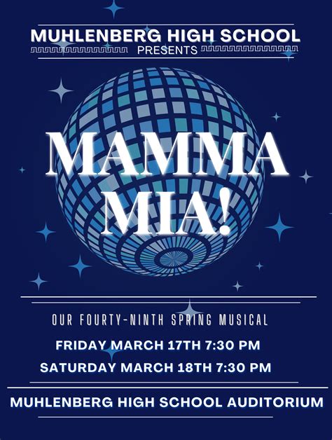 Mamma Mia At Muhlenberg High School Performances March 17 2023 To