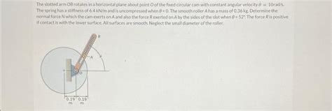 The Slotted Arm Ob Rotates In A Horizontal Plane