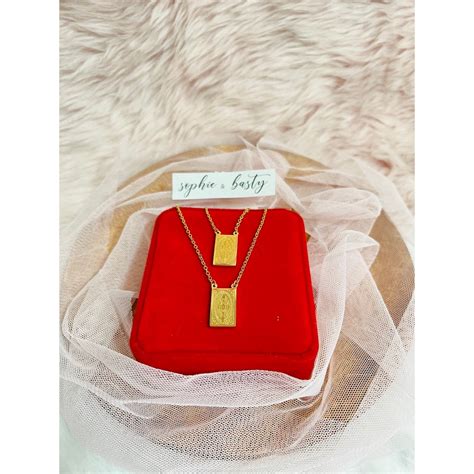 St Benedict Scapular Double Layer Stainless Steel Gold Shopee Philippines