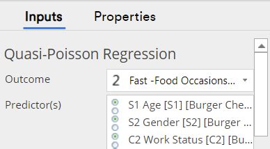 How To Run Quasi Poisson Regression Displayr Help