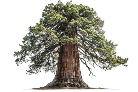 Photography Of Sequoia Tree On White Background Premium Ai Generated Image