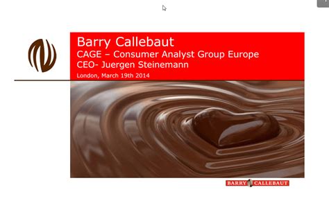 Cage Consumer Analyst Group Europe Presentation Barry Callebaut