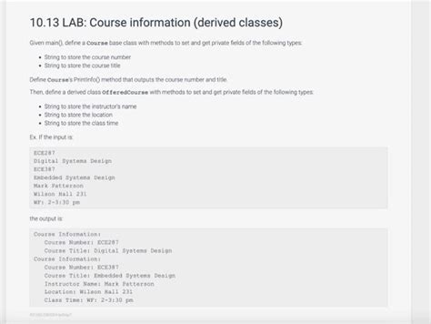 Solved Given Main0 Define A Course Base Class With Methods Chegg Com