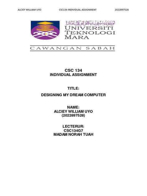 Alciey William Uyo Csc134 Individual Assignment Pdf Solid State