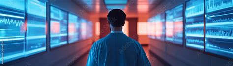 A Health Data Analysis System Visualized As Glowing Digital Graphs And