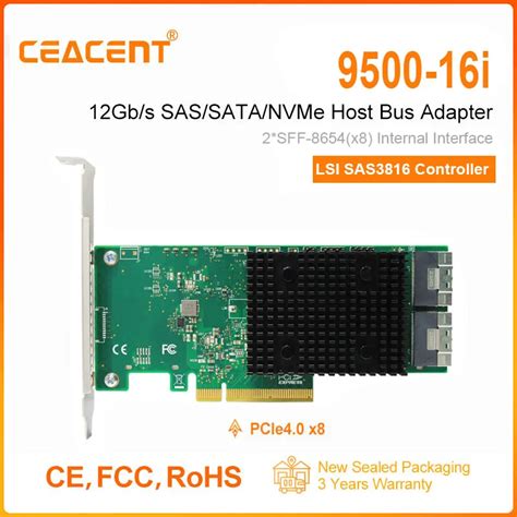 HBA I LSI SAS PCIe X Port X SlimSAS SFF I Gb