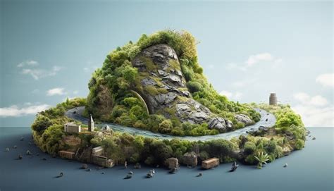 A Creative 3d Image Of A Footprint That Transitions From A Carbon Footprint To A Green Footprint
