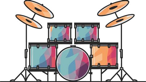 Drum Set Musical Instrument Isolated Icon Illustration 47792783 Vector