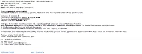 SSS Number Online Application