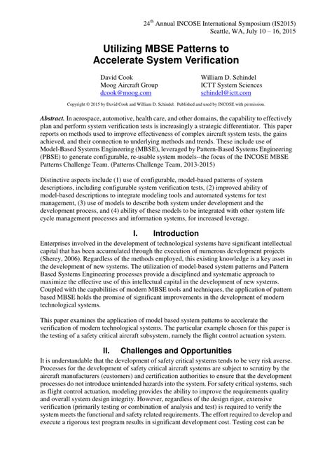 Pdf Utilizing Mbse Patterns To Accelerate System Verification