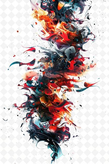 Premium Psd Png Displacement Map Glitch With Distorted Shapes Warped