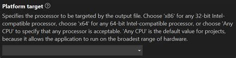 Platform Target Should Show Anycpu Instead Of A Blank Value · Issue 7521 · Dotnetproject