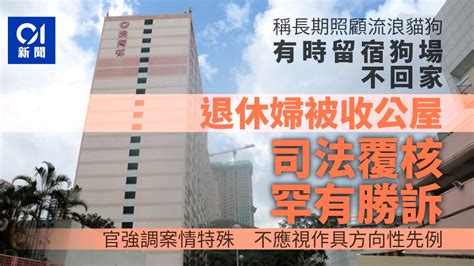 退休婦少在家被收公屋 稱在狗場照顧貓狗 司法覆核罕有勝訴