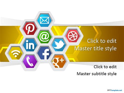 Free Social Honeycomb Ppt Template