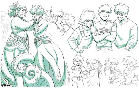 Habkart Bakugou Katsuki Bakugou Masaru Bakugou Mitsuki Midoriya Inko Midoriya Izuku Boku