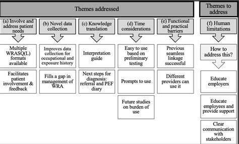 Themes Addressed And Themes To Address By The WRASQ L PEF Peak