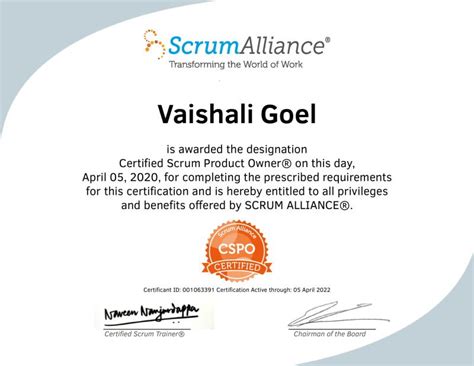 vaishali goel on linkedin scrum cspo productowner product