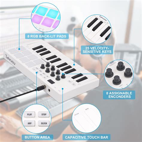 Snapklik Com Key Bluetooth USB MIDI Keyboard Controller