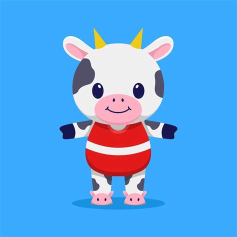 Premium Vector Cute Cow Cartoon Vector Illustration
