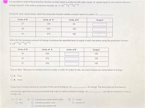 Solved 45 It Is Possible To Extend The Production Function