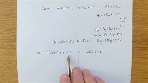 Solving Trinomial Quadratic Trig Equations Youtube