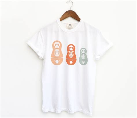 Bright Skeleton Nesting Dolls T Shirt Halloween Skeleton Etsy