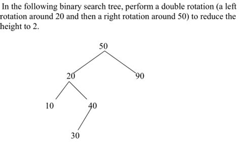 Solved In The Following Binary Search Tree Perform A Double Chegg
