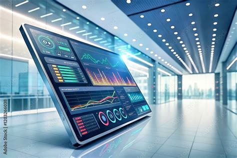 Interactive Data Display A Futuristic Large Scale Digital Display Showcases Dynamic Data