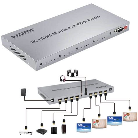 D K Hdmi Matrix Switch X Hdmi Switcher Splitter Dalam Out Video Converter Dengan Audio