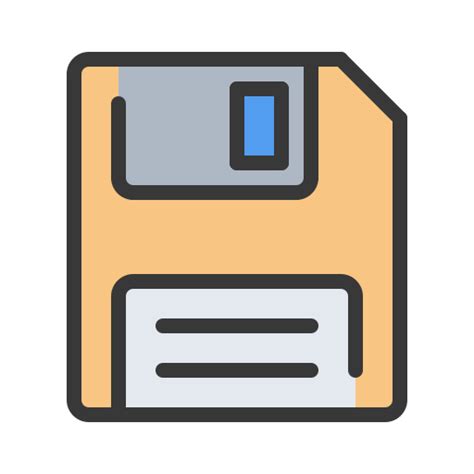 Computer Diskette Generic Outline Color Icon