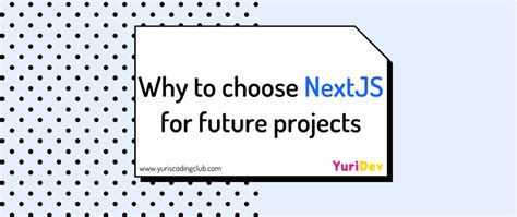 why to choose nextjs for future projects dev community
