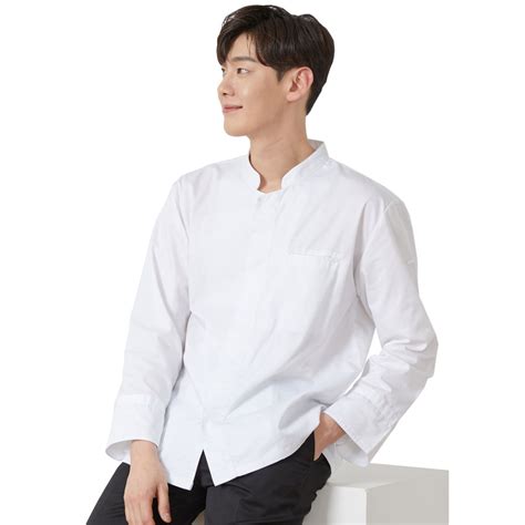 Ot180 1 긴팔 고급 얇은 고밀도60수 조리복 화이트 백색 요리 한식 중식 제과제빵 1675065981 티마스터